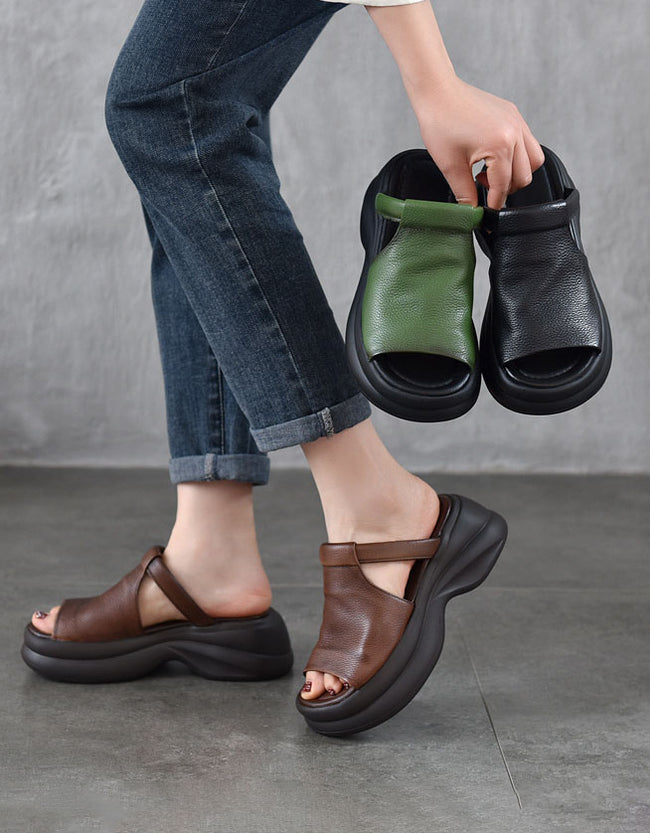 Fish Toe Comfortable Soles Platform Sandals Slippers — Obiono