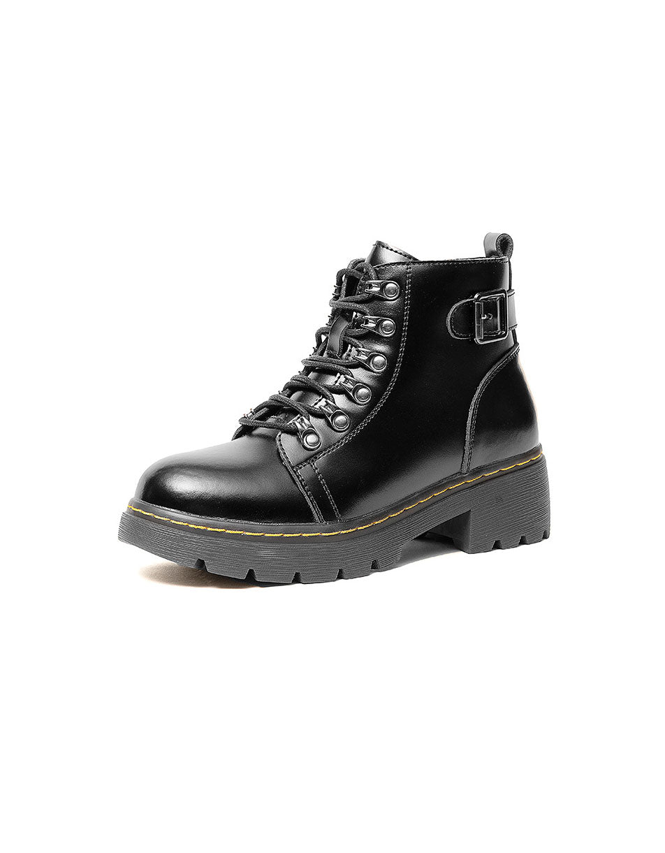 Back Buckle Anti-slip Six Eyelets Mary Jane Boots — Obiono