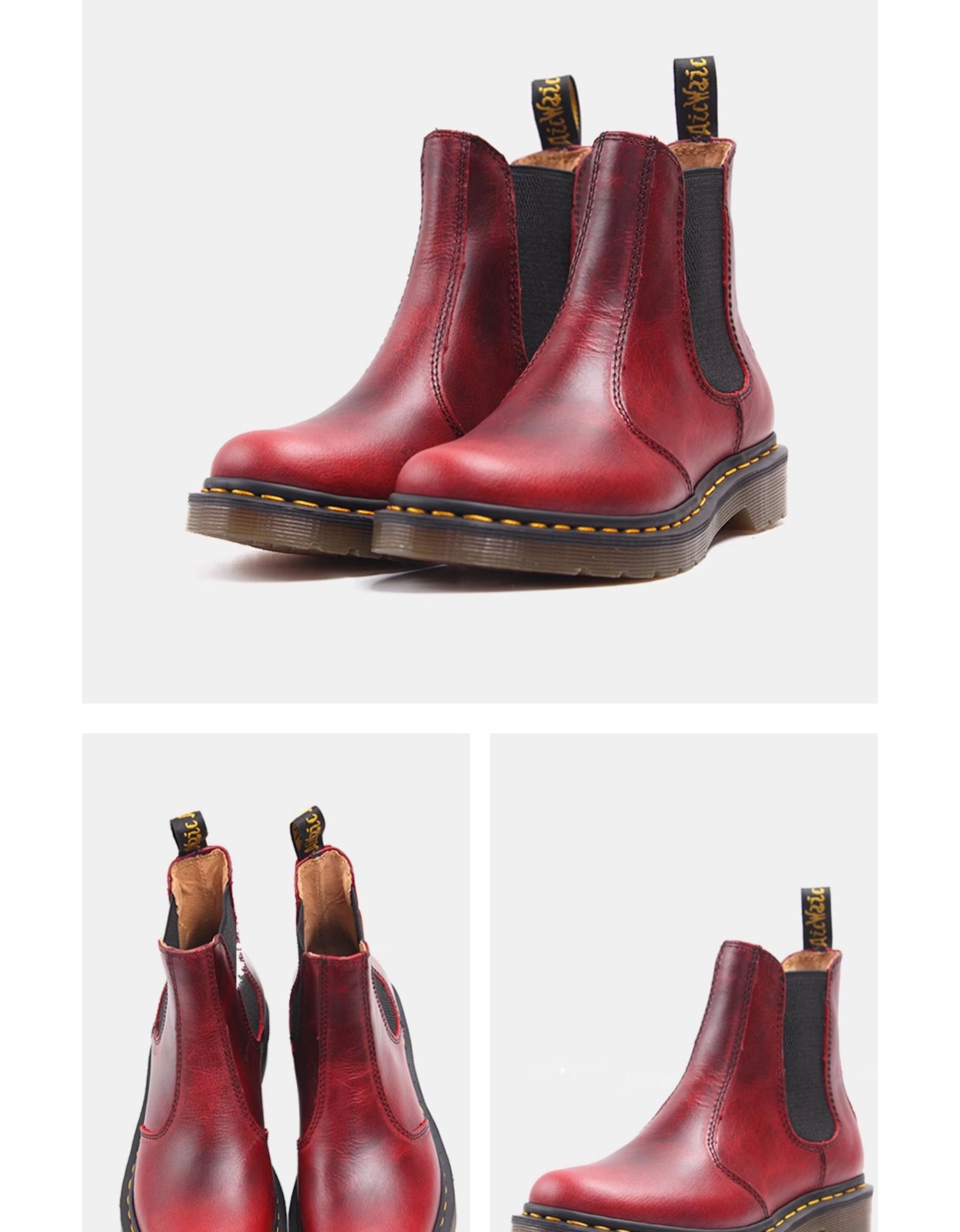 Side Elastic Handmade Martin Boots for Women (Big Size 35-44) — Obiono