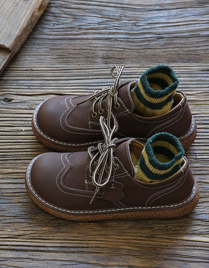 Brogue Style Platform Wide Toe Box Shoes — Obiono