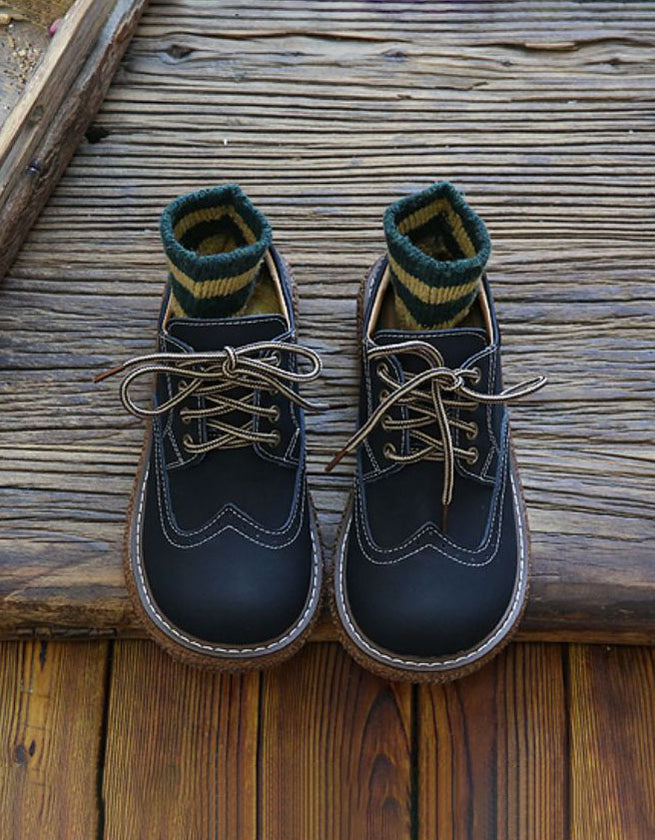 Brogue Style Platform Wide Toe Box Shoes — Obiono