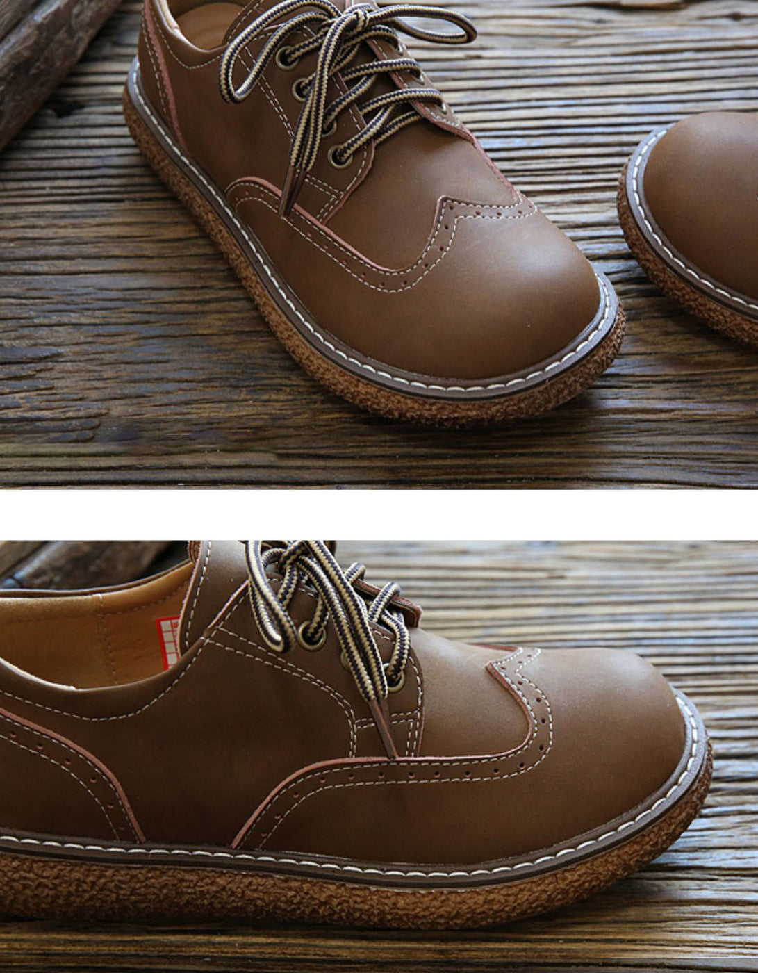 Brogue Style Platform Wide Toe Box Shoes — Obiono