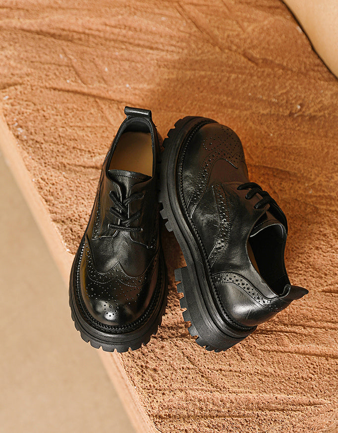 Handmade Brogue Style Wide Toe Box Oxford Shoes — Obiono