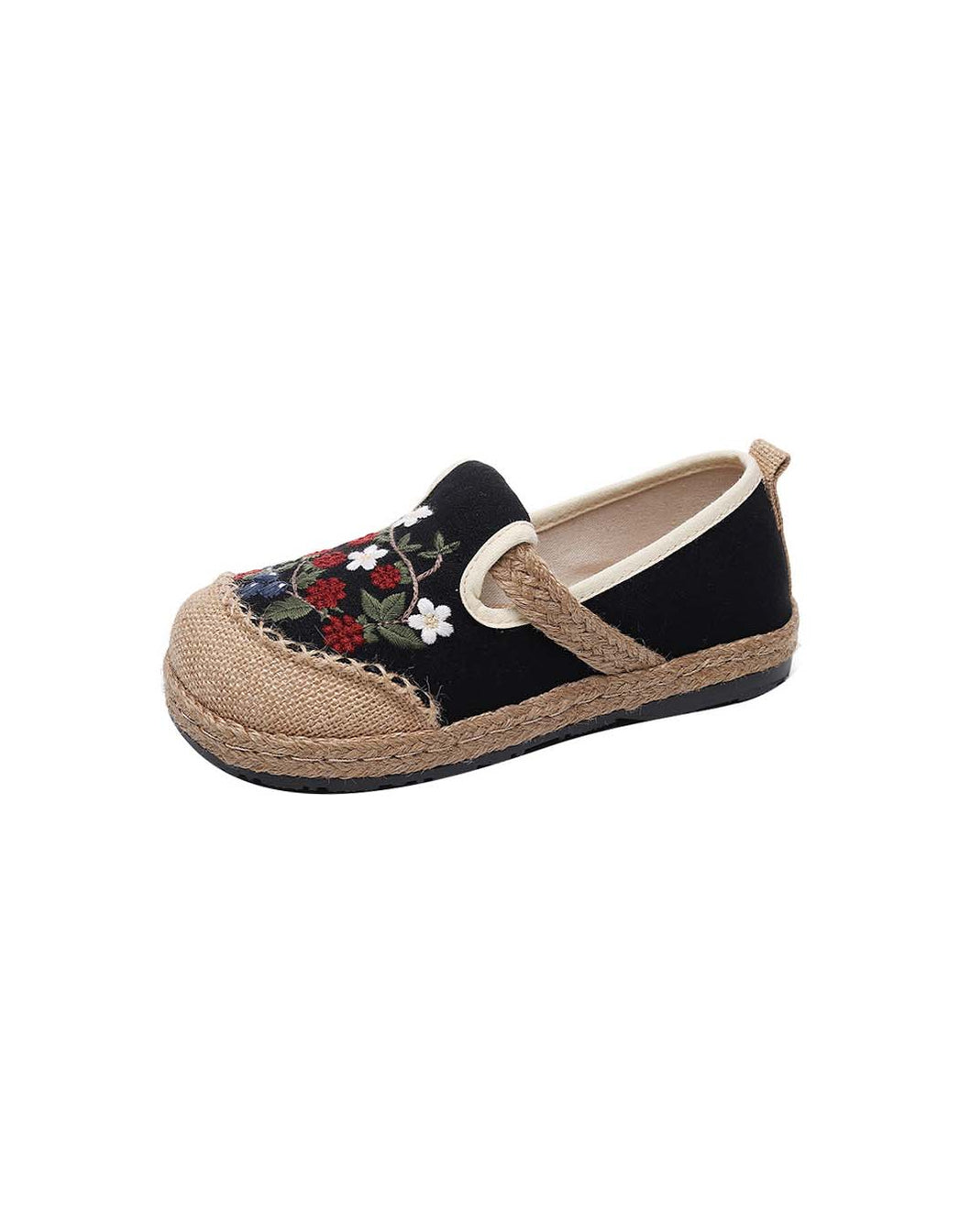Handmade Embroidery Flower Linen Shoes — Obiono