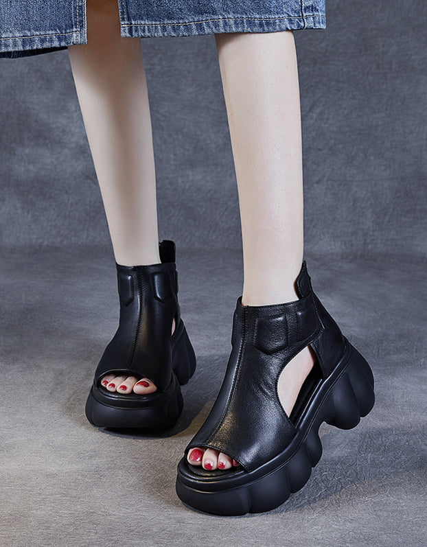 Comfortable Breathable Fish Toe Platform Sandals — Obiono