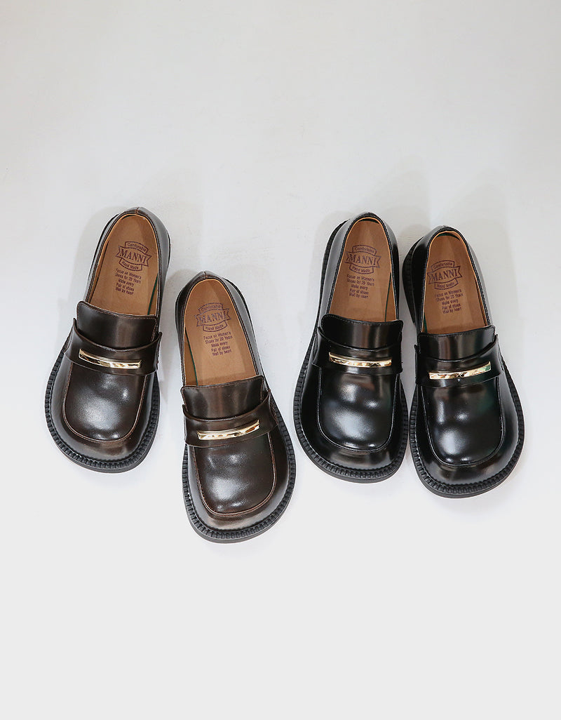 Comfortable Retro Leather Wide Toe Box Loafers — Obiono