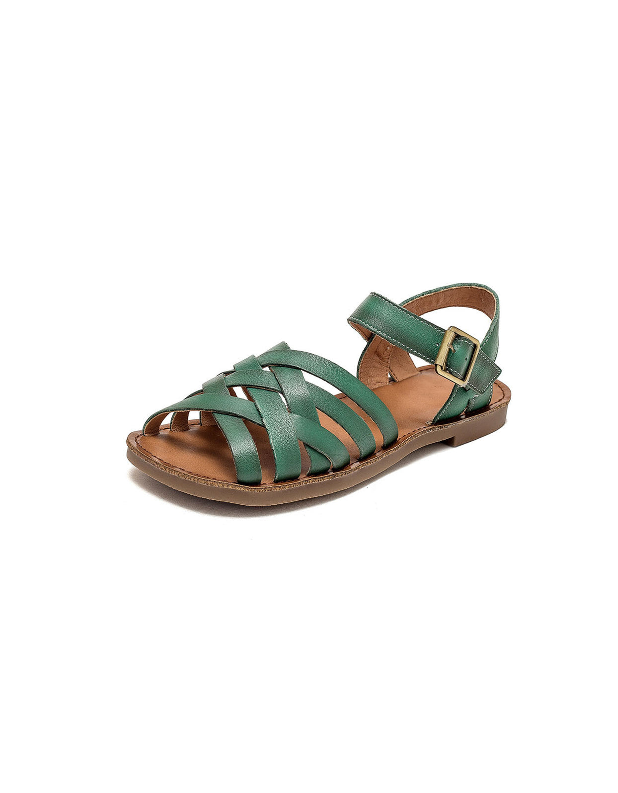 Comfortable Soft Leather Strap Flat Sandals Slingbacks — Obiono