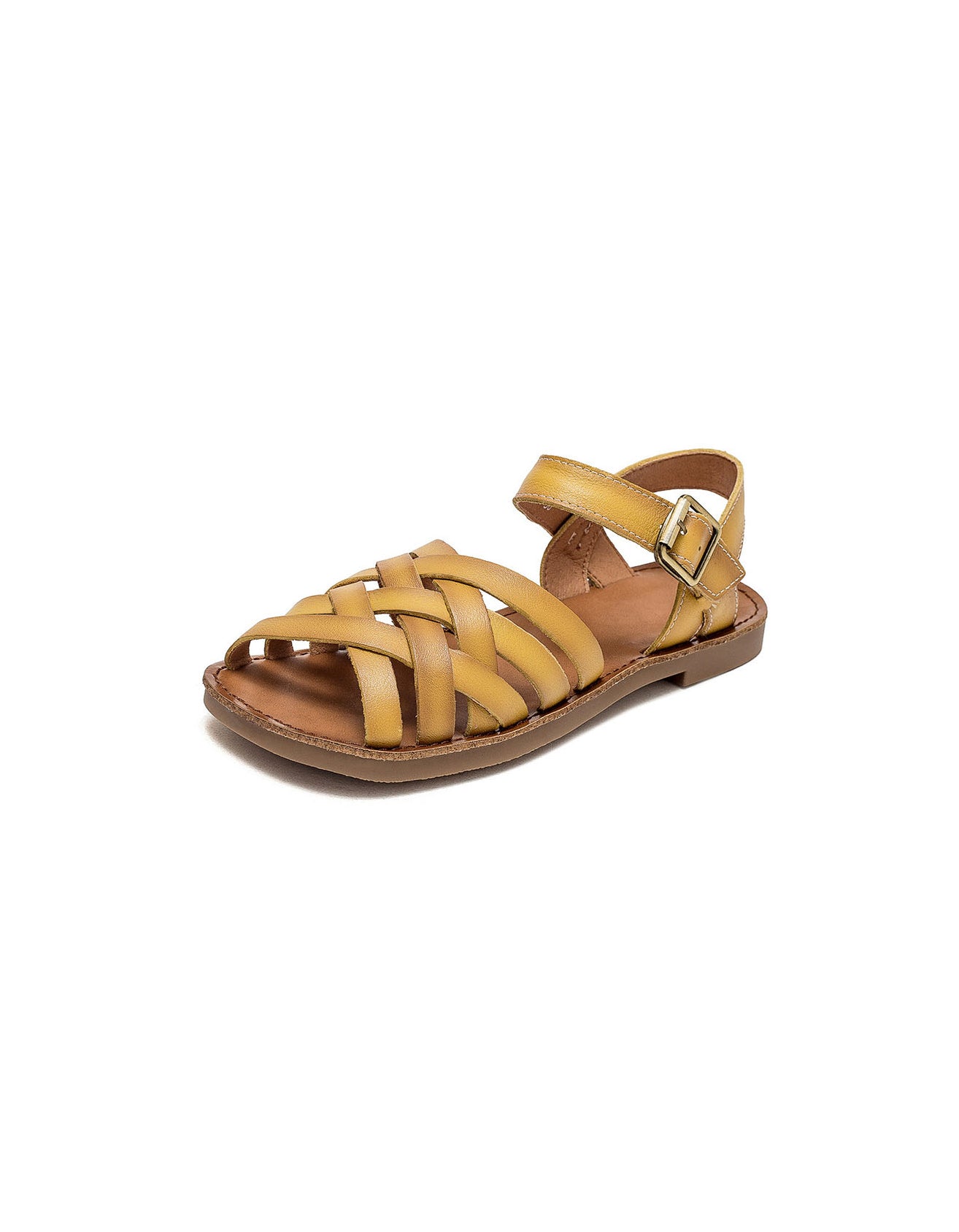 Comfortable Soft Leather Strap Flat Sandals Slingbacks — Obiono