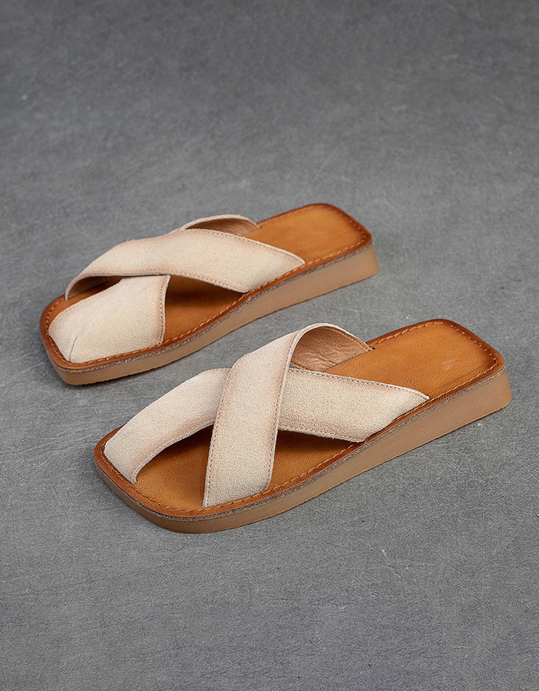 Comfortable Square Toe Suede Summer Slippers — Obiono