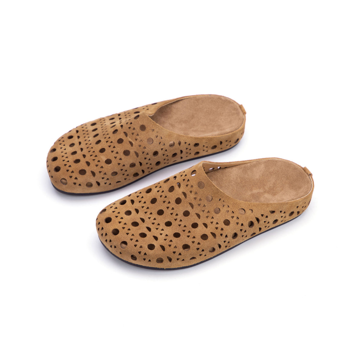 Genuine Leather Breathable Summer Hollow Suede Clogs — Obiono