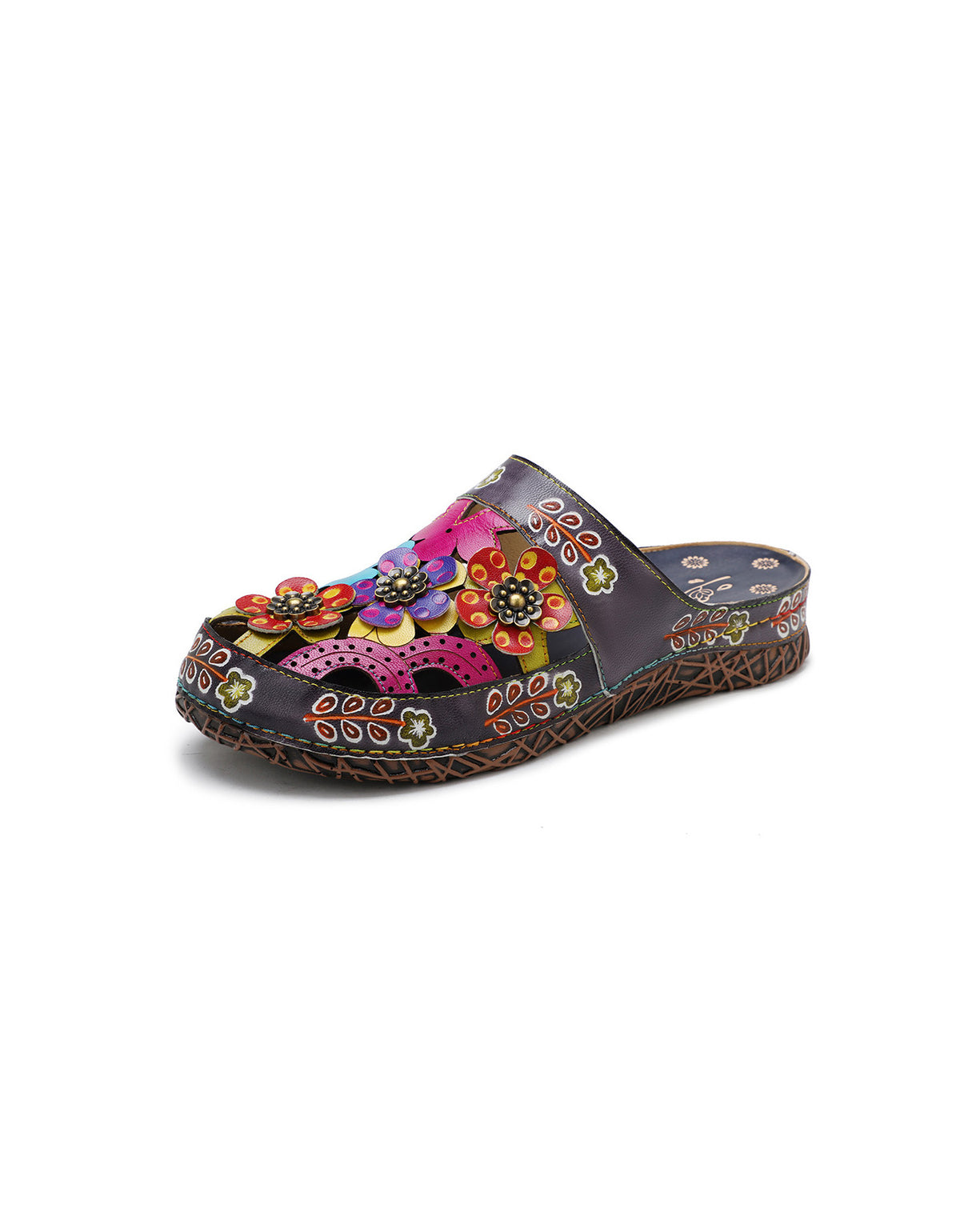 Genuine Leather Hand-rubbed Ethnic Style Retro Slippers 36-42 — Obiono