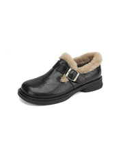 Genuine Leather Soft Sole Lamb Wool Shoes — Obiono