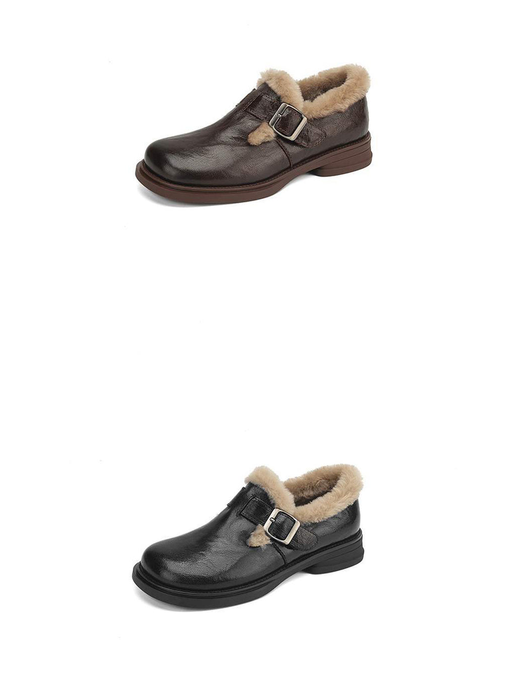 Genuine Leather Soft Sole Lamb Wool Shoes — Obiono