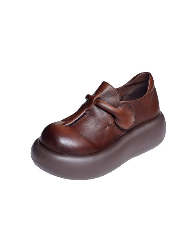 Genuine Leather Soft Soles Platform Wide Toe Shoes — Obiono