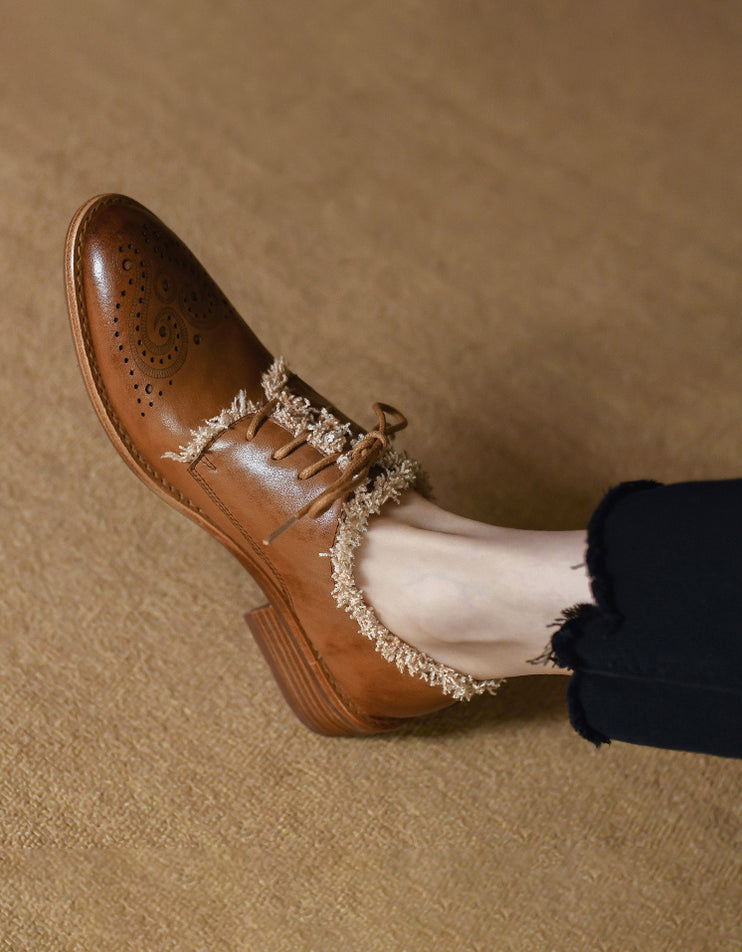 Handmade Brogue Style Classic Oxford Shoes for Women — Obiono