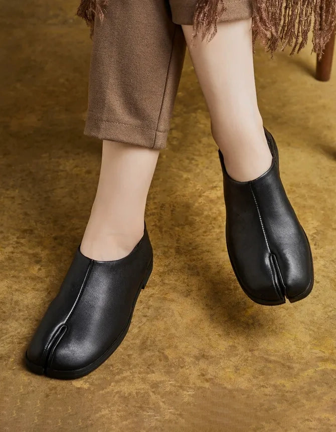 Handmade Comfort Split Toe Slip-on Flat Shoes — Obiono