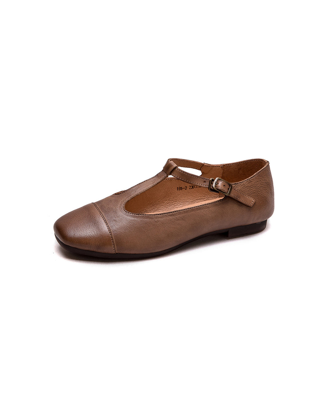 Handmade Pointed Toe T-strap Retro Flat Shoes — Obiono