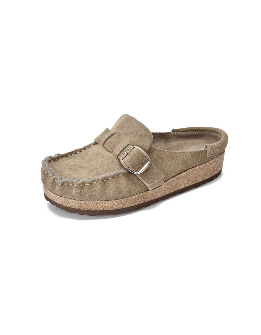 Handmade Real Leather Suede Clogs Slippers — Obiono
