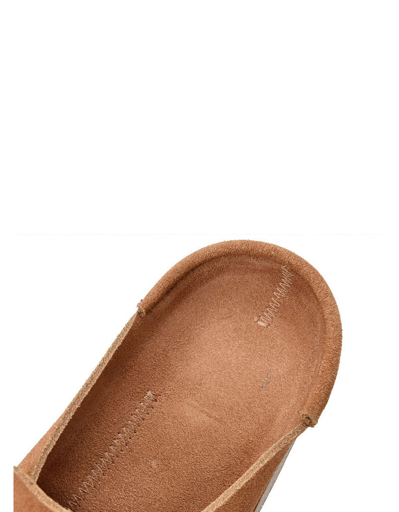 Handmade Real Leather Suede Clogs Slippers — Obiono