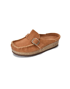 Handmade Real Leather Suede Clogs Slippers — Obiono