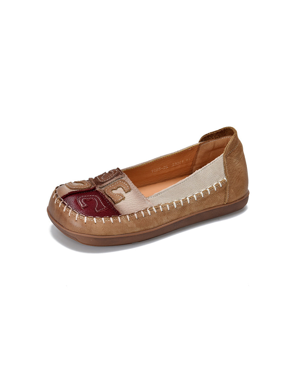 Handmade Soft Leather Stitch Retro Loafers — Obiono