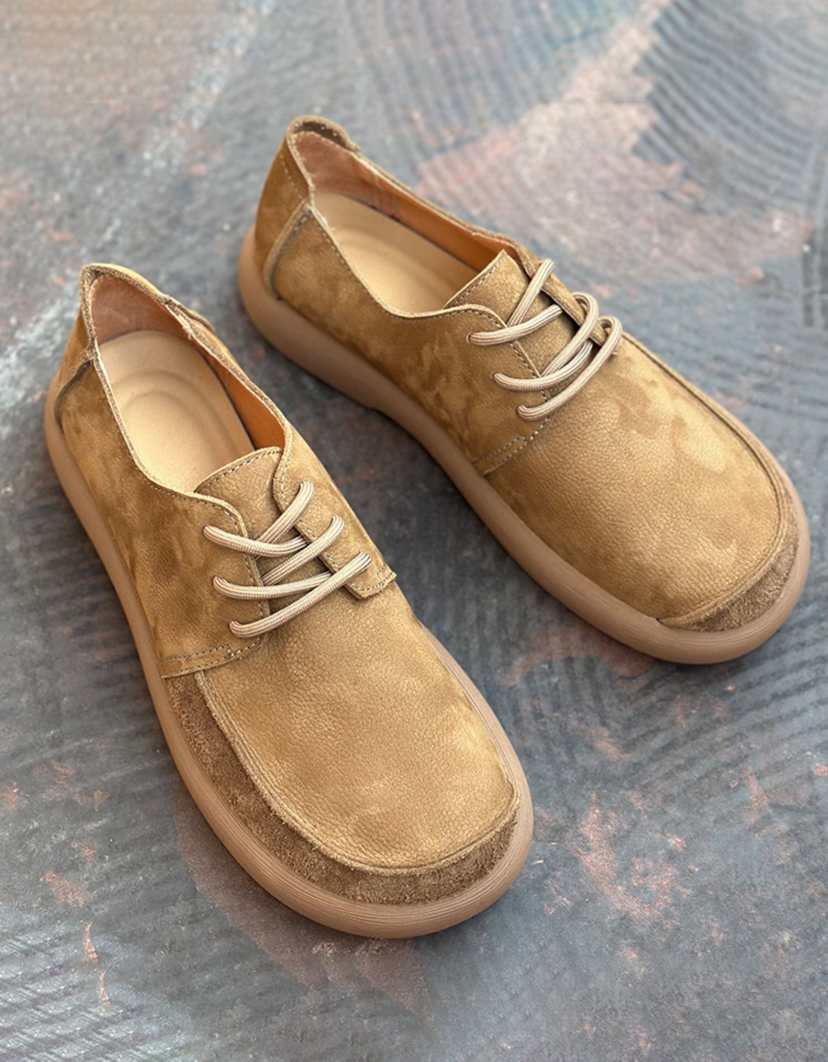 Leather Stitching Comfortable Leather Retro Men's Flats — Obiono