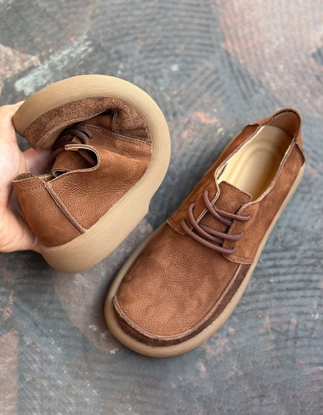 Leather Stitching Comfortable Leather Retro Men's Flats — Obiono