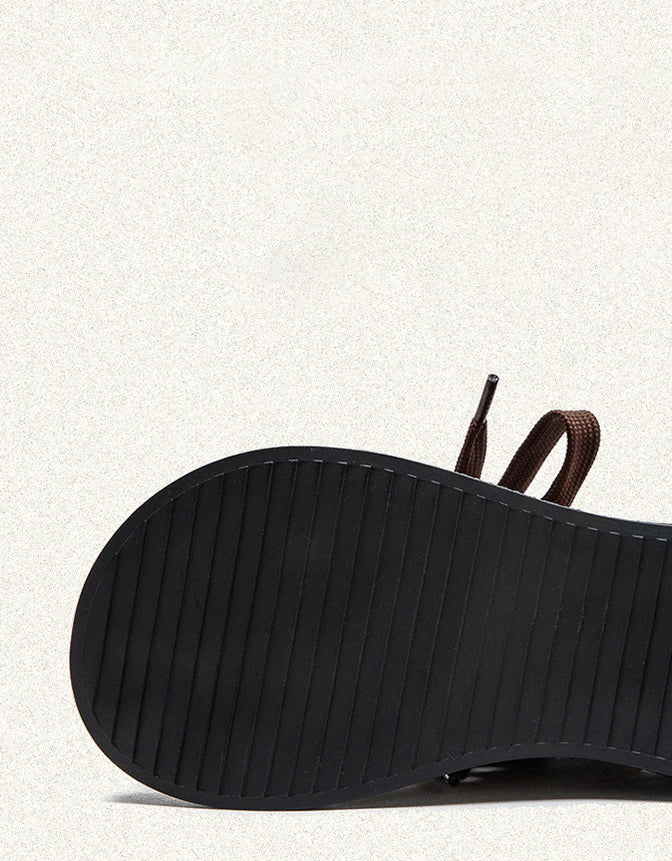 Retro Leather Hollow Wide Toe Box Ankle Boots — Obiono