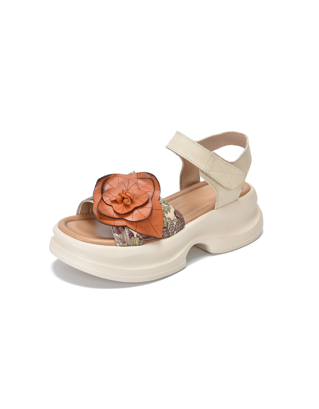 Open Toe Summer Flowers Platform Sandals Slingback — Obiono