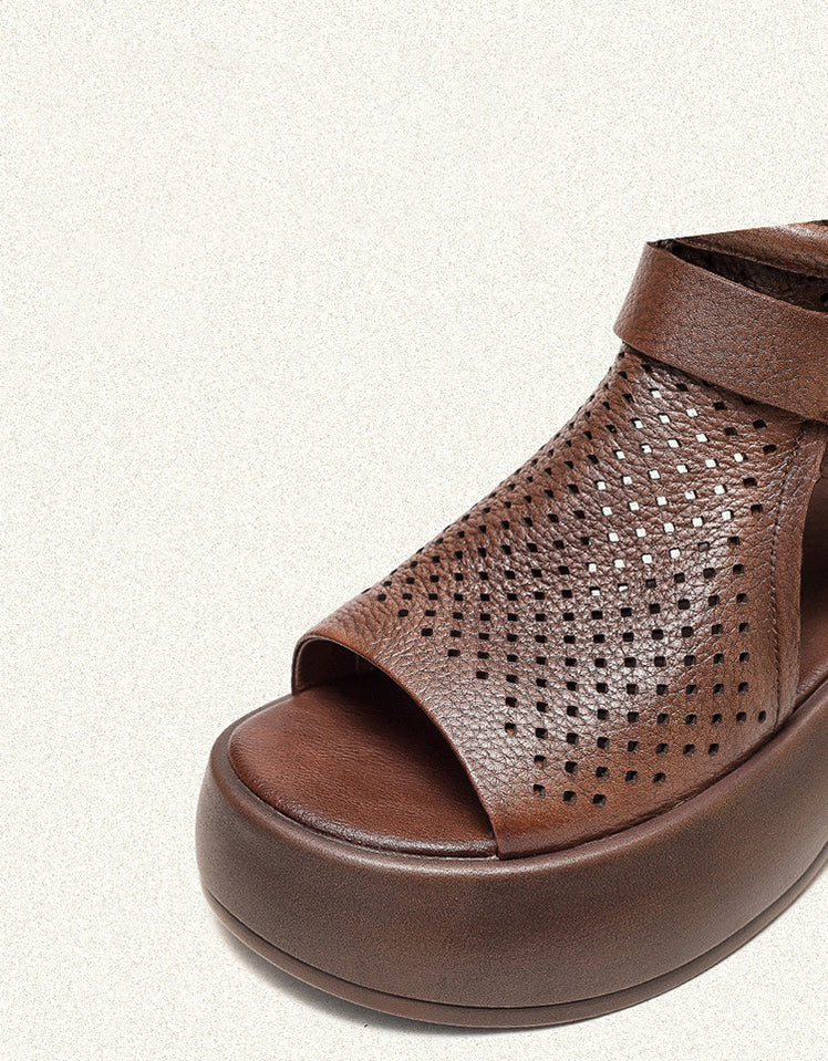 Open Toe Summer Hollow Platform Sandals — Obiono