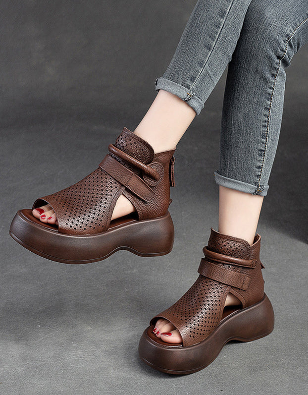 Open Toe Summer Hollow Platform Sandals — Obiono