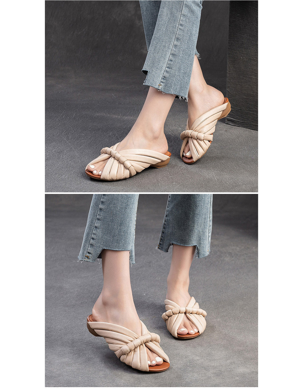 Original Design Fish Toe Fashion Leather Slippers — Obiono