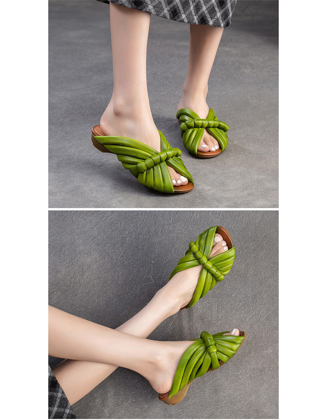 Original Design Fish Toe Fashion Leather Slippers — Obiono