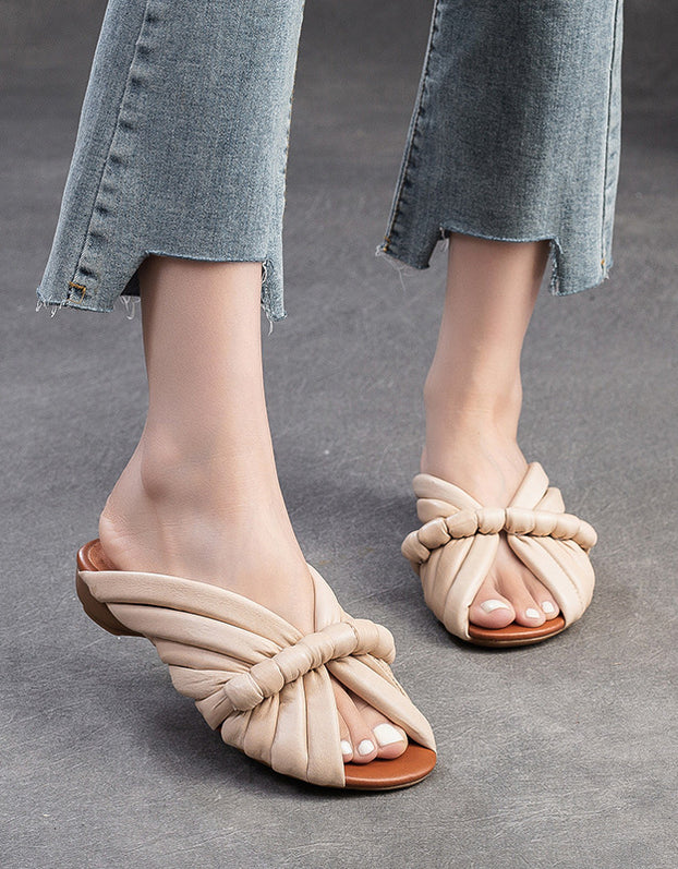 Original Design Fish Toe Fashion Leather Slippers — Obiono