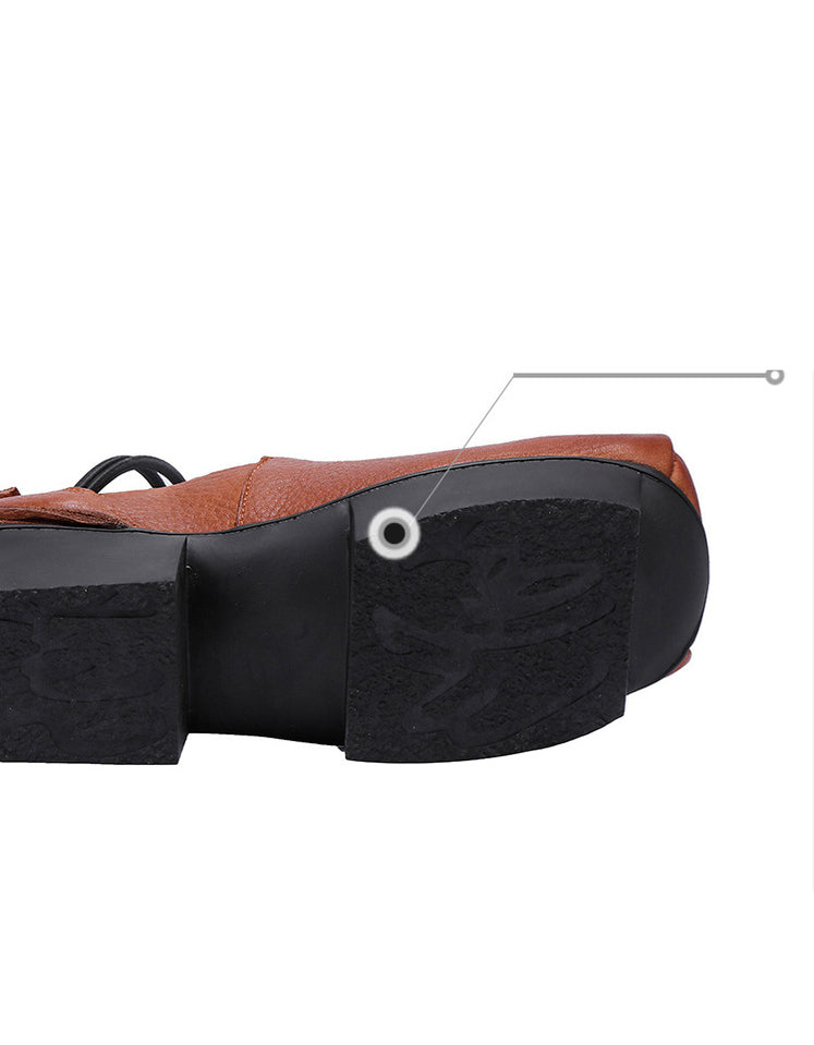Original Design Square Toe Platform Ethnic Style Shoes — Obiono