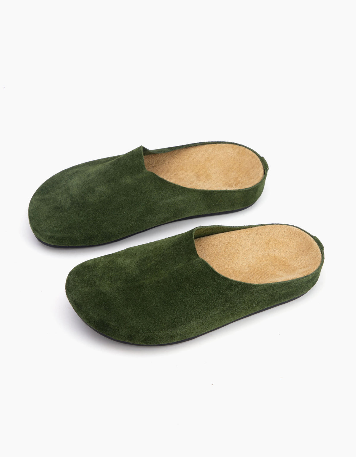 Real Leather Suede Wide Toe Box Mules — Obiono