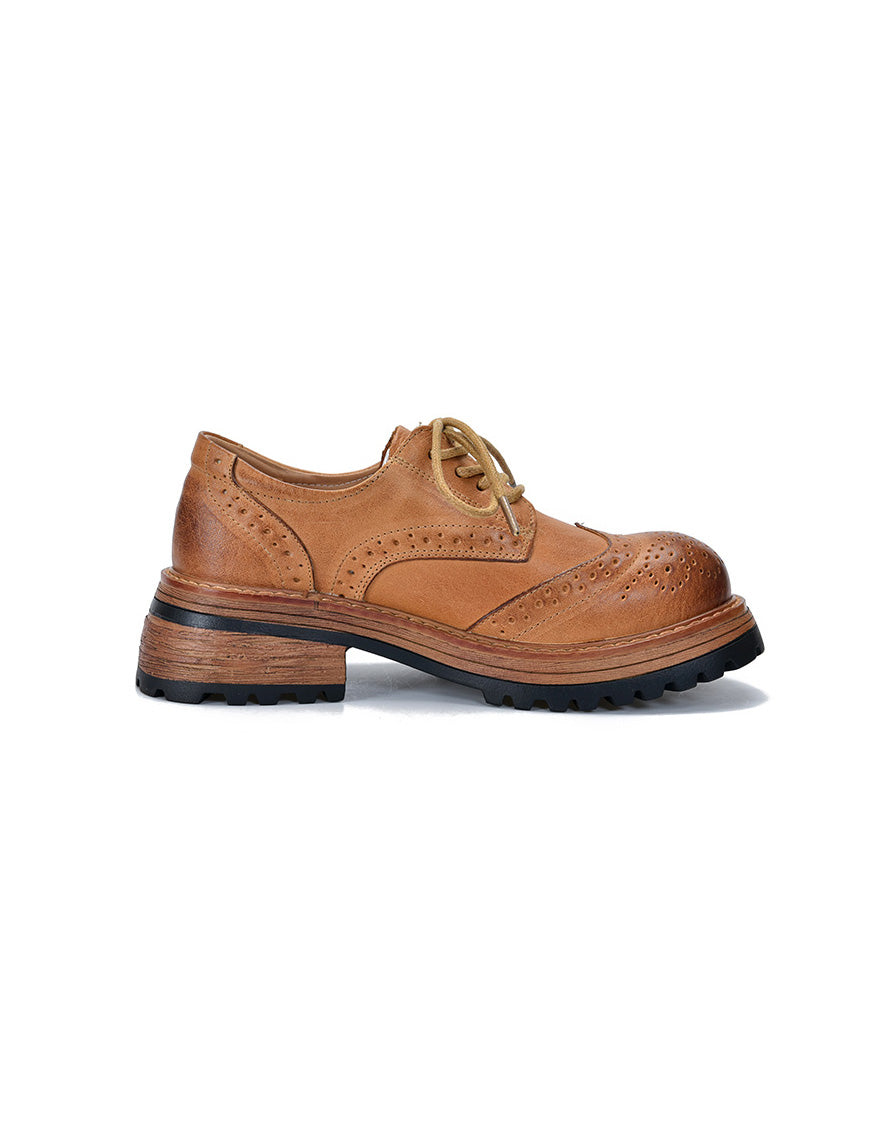 Brogue Style Wide Toe Box Oxford Shoes — Obiono