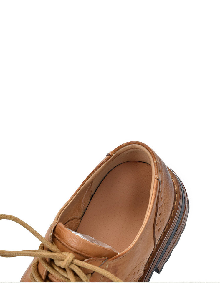 Brogue Style Wide Toe Box Oxford Shoes — Obiono