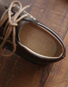 Round Toe Comfortable Lace-up Wide Toe Box Shoes — Obiono