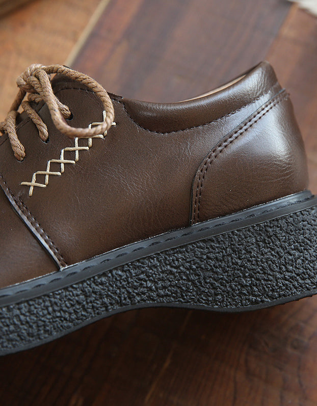 Round Toe Comfortable Lace-up Wide Toe Box Shoes — Obiono