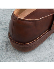 Soft Insole Outsole Handmade Retro Flat Shoes — Obiono