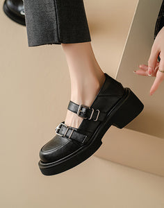 Spring Summer Double-buckles Mary Jane Shoes — Obiono