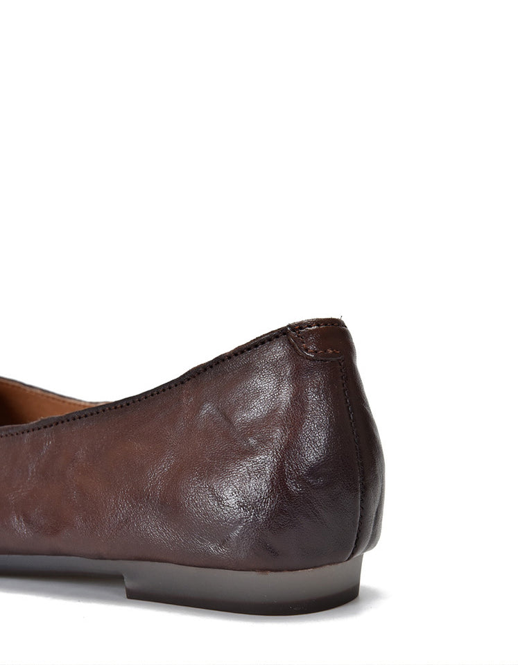 Square Toe Slip-on Retro Flat Shoes Pumps — Obiono