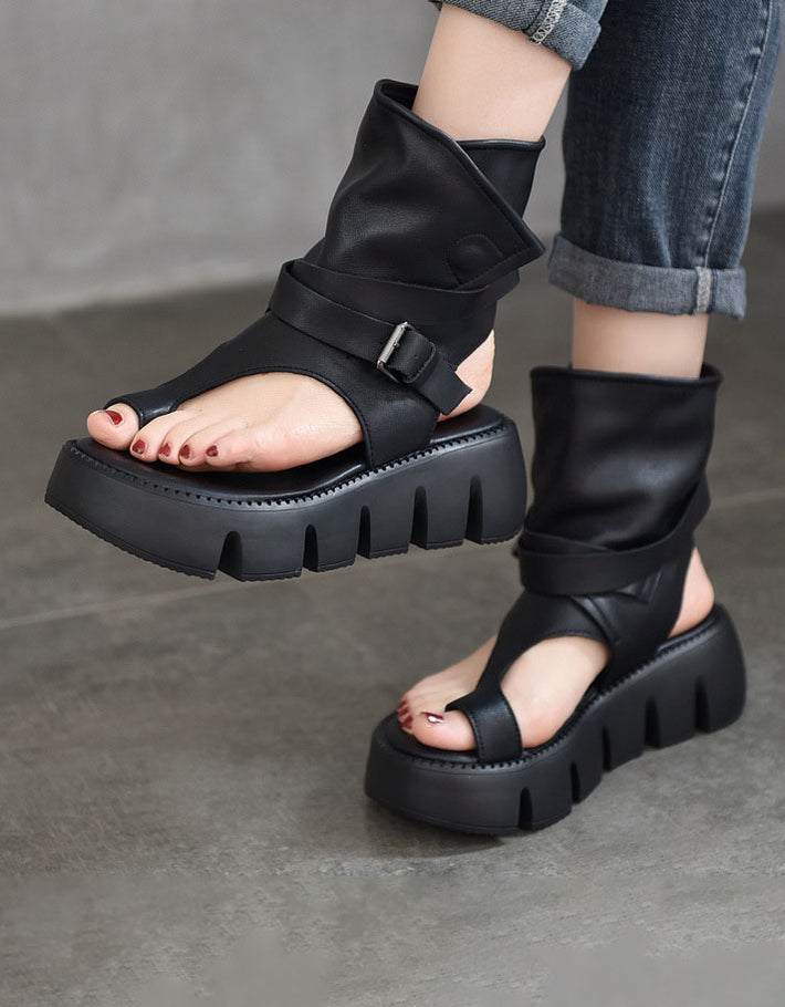 Summer Breathable Toe Ring Platform Sandals Boots — Obiono