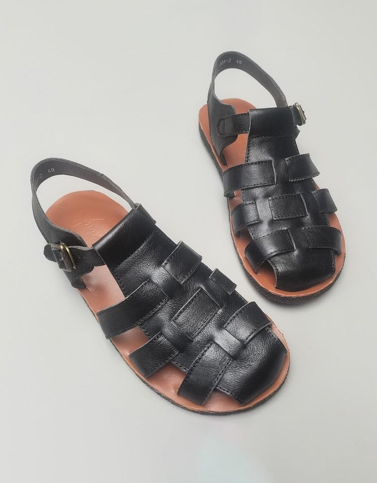 T-strap Leather Woven Fisherman Sandals for Men 38-45 — Obiono
