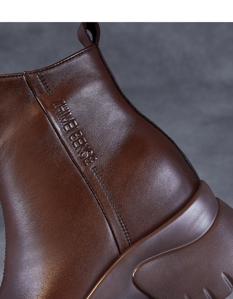 Winter Autumn Waterproof Comfortable Leather Platform Boots — Obiono