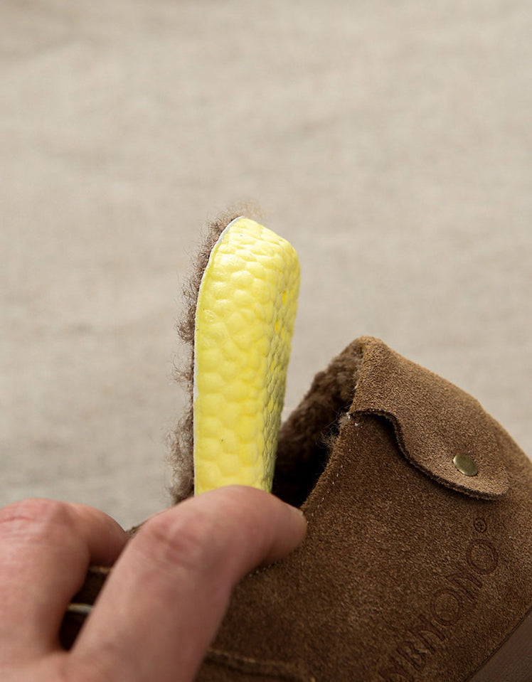 Round Toe Winter Suede Flat Shoes with Fur — Obiono