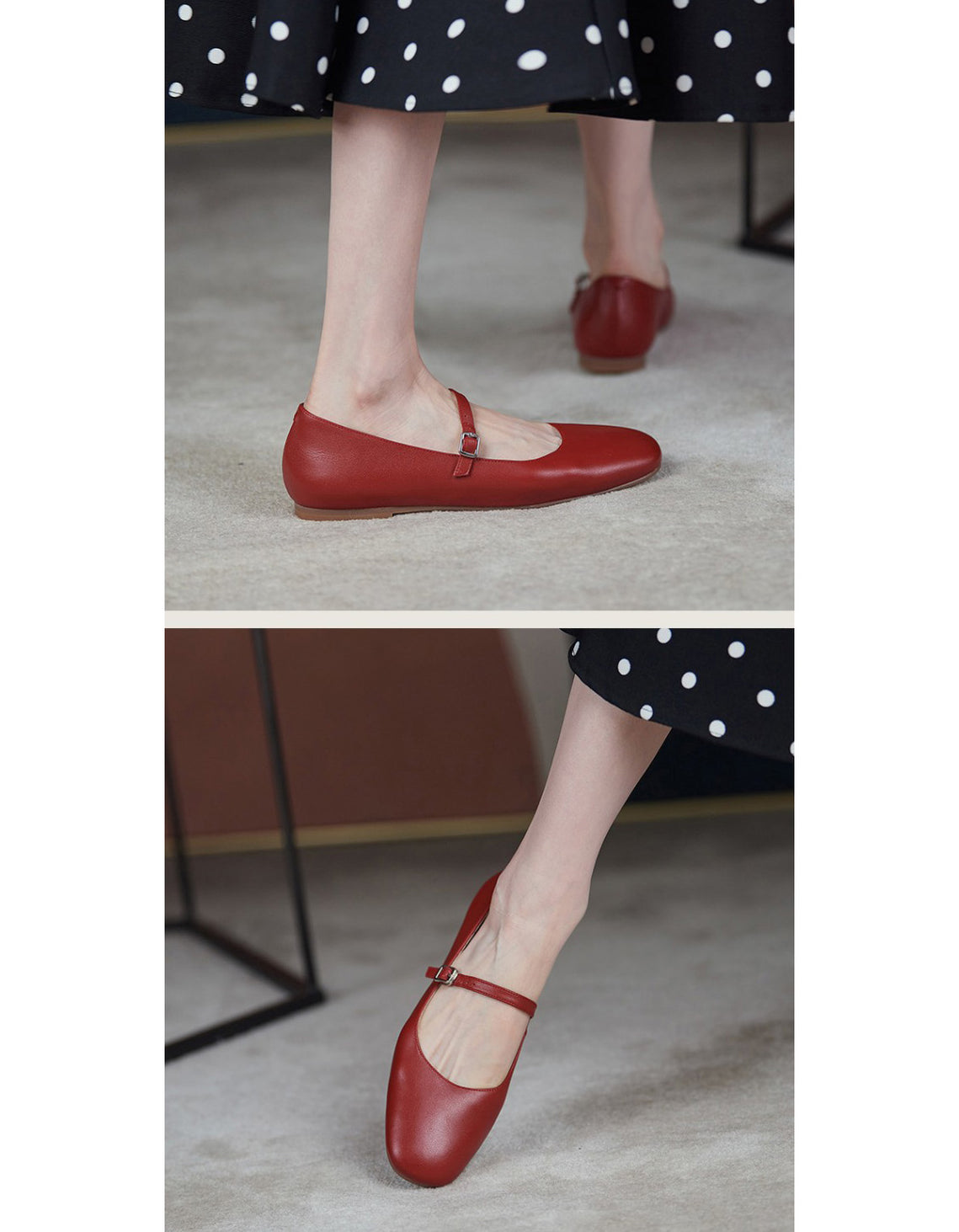 Single Strap Soft Leather Flats Ballet Shoes — Obiono