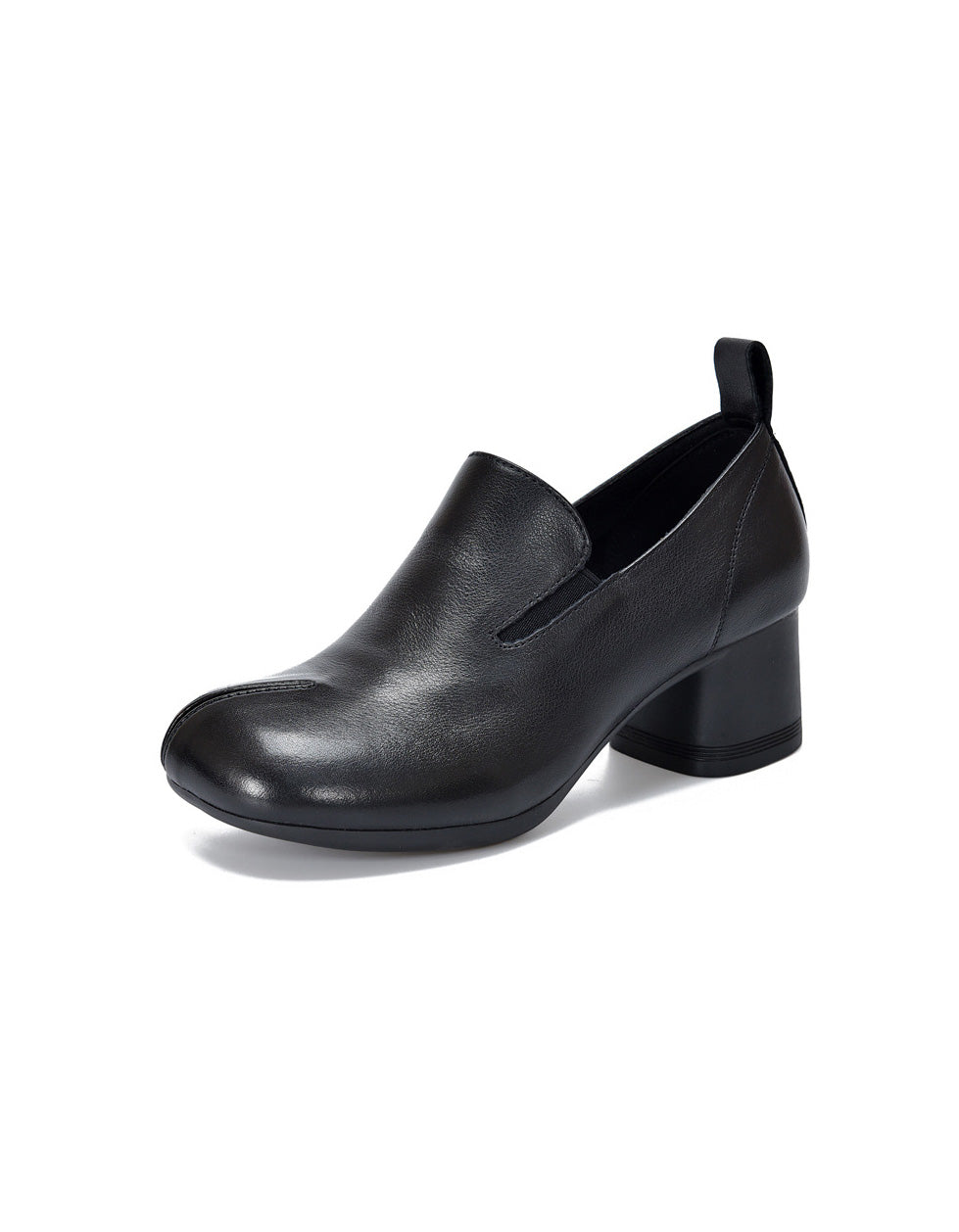 Spring Comfortable Leather Elegant Chunky Heels Shoes — Obiono