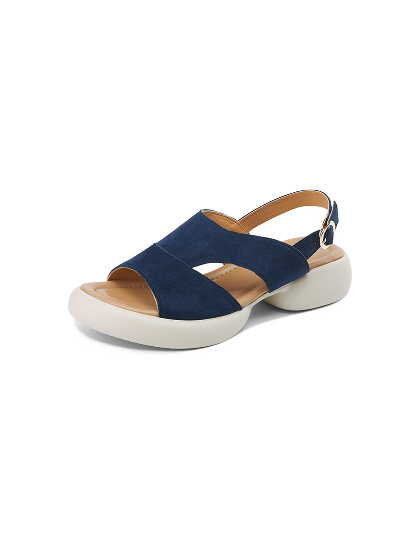 Summer Suede Open Toe Platform Slingback Sandals — Obiono